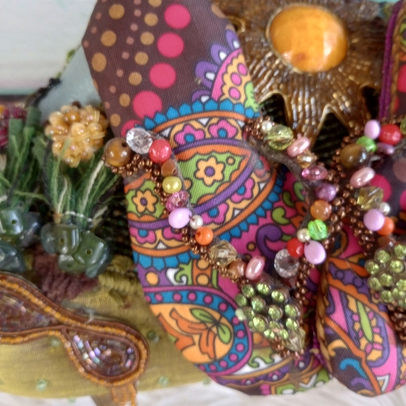 Mary Frances | Bags | Mary Frances Foot Prints Flip Flop Sunset ...